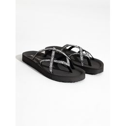 Minnetonka T-Bar Sandals 'Hanna' female size 36 Black / White