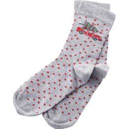 w&auml;schepur Damen Damen-Socken grau-meliert, Gr&ouml;&szlig;e 35-38