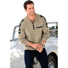 Catamaran Herren Langarm-Poloshirt beige Gr&ouml;&szlig;e 44/46