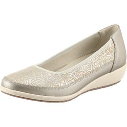 Damen Ballerina beige-gemustert, Gr&ouml;&szlig;e 38