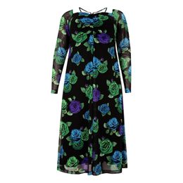 YOEK Kleid Damen Gr&ouml;&szlig;e 46/48 blau / gr&uuml;n / schwarz Sommerkleid
