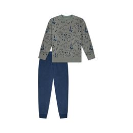 Schiesser Kinder-Pyjama mit B&uuml;ndchen - Jungen - Gr. 116 - gr&uuml;n