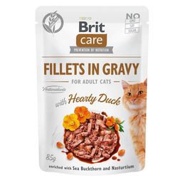 Brit Care Cat Fillets in Gravy with Hearty Duck Katzen-Nassfutter getreidefrei 6x85g