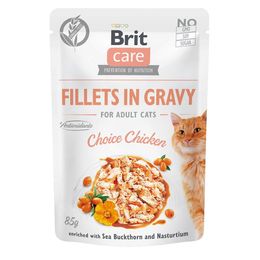 Brit Care Cat Fillets in Gravy Choice Chicken Katzen-Nassfutter getreidefreie Rezeptur 48x85g