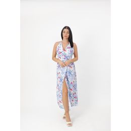 Elara Kleid Damen Gr&ouml;&szlig;e 36/38 aqua / hellblau / cranberry / wei&szlig; Sommerkleid