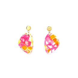 Fr&auml;ulein Wunder Ohrringe 'Acetat Amy' Damen Gr&ouml;&szlig;e 3 x 1.5 cm pink