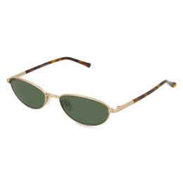Fielmann MC 656 SUN FA MEL | Damen-Sonnenbrille | Fassung: Vollrand, Oval, Edelstahl, Gold Havanna | Glasfarbe: Gr&uuml;n