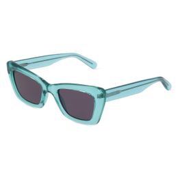 Fielmann OU 038 SUN FA BELLA | Damen-Sonnenbrille | Fassung: Vollrand, Butterfly, Acetat Spritzguss, Gr&uuml;n Transparent | Glasfarbe: Blaugrau