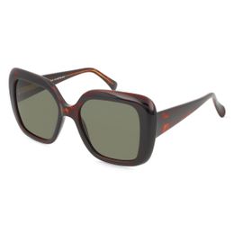 Fielmann MC 645 SUN FA FIONA | Damen-Sonnenbrille | Fassung: Vollrand, Quadratisch, Propionat, Havanna Gl&auml;nzend | Glasfarbe: Gr&uuml;n