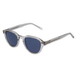 Tommy Hilfiger Eyewear TH 1970/S | Herren-Sonnenbrille | Fassung: Vollrand, Oval, Acetat, Grau Transparent | Glasfarbe: Blau