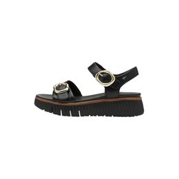 Tamaris Sandals 'Bequeme Keilabsatz-Sandalen aus Leder' female size 42 Black