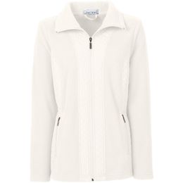 WITT Damen Fleecejacke mit gesteppten Web-Eins&auml;tzen, ecru, Gr&ouml;&szlig;e 36