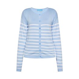 Sanika Strickjacke Damen Gr&ouml;&szlig;e M hellblau / wei&szlig;