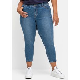 sheego Gro&szlig;e Gr&ouml;&szlig;en High-waist-Jeans mit schmalem 7/8-Bein, blue denim, Gr&ouml;&szlig;e 54 - Damen