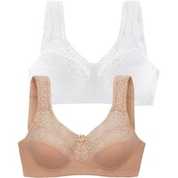 Damen Entlastungs-BH toffee+wei&szlig;, Gr&ouml;&szlig;e 110F