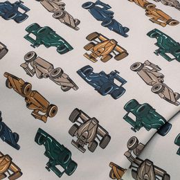 buttinette Softshell &bdquo;Rennwagen&ldquo;, grau-color