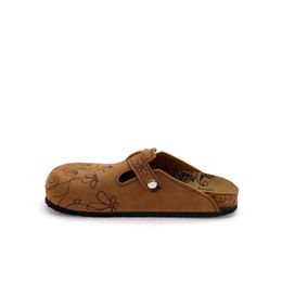 Goby Clogs 'Women Calceo Brown Clogs CALN201 with flowers' female size 39 Brown