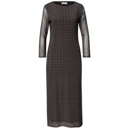 Street One Midikleid aus Mesh mit Karomuster Damen Gr&ouml;&szlig;e 34 dunkelbraun Sommerkleid
