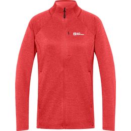 JACK WOLFSKIN Athletic Fleece Jacket female size XS Blood red / White