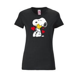 logoshirt T-Shirt 'Peanuts - Best Friends' Damen Gr&ouml;&szlig;e M schwarz
