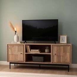 Pharao24.de TV Board TV Sideboard mit Vierfu&szlig;gestell aus Metall 130 cm breit
