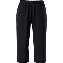 Damen Caprihose mit weiten Beinen schwarz, Gr&ouml;&szlig;e 38