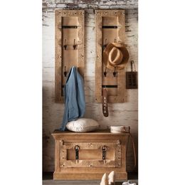 Pharao24.de Flurm&ouml;bel Dielenm&ouml;belset in Holz Grey Wash im Shabby Chic Stil (dreiteilig)