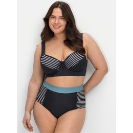 sheego Damen Bikini-Oberteil mit B&uuml;geln, im Streifen-Design, marine-gestreift, Gr&ouml;&szlig;e 58D