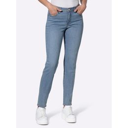WITT Damen 5-Pocket-Jeans mit schmalen Beinen, blue-bleached, Gr&ouml;&szlig;e 205