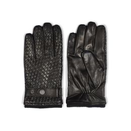 Howard London Fingerhandschuhe 'Leather Braided Gloves Axel Black' Herren Gr&ouml;&szlig;e M/L schwarz
