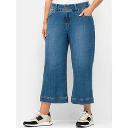 sheego Damen 7/8-Jeans mit breitem Saumabschluss, blue denim, Gr&ouml;&szlig;e 46