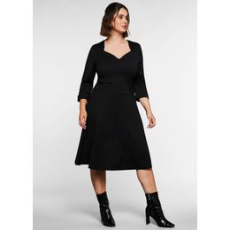 sheego by Joe Browns sheego Gro&szlig;e Gr&ouml;&szlig;en Cocktailkleid mit Taillenband, schwarz, Gr&ouml;&szlig;e 46 - Damen