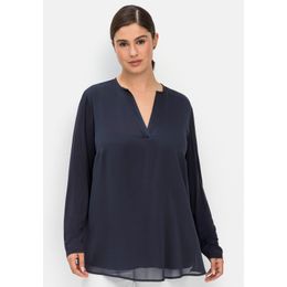 sheego Damen Tunika mit tiefem V-Schlitz, nachtblau, Gr&ouml;&szlig;e 46