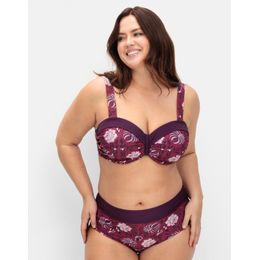 sheego by Joe Browns sheego Gro&szlig;e Gr&ouml;&szlig;en Bikini-Oberteil mit Blumendruck, beere-gemustert, Gr&ouml;&szlig;e 52E - Damen