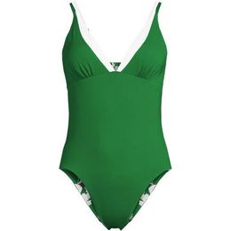 LANDS' END Wendbarer Badeanzug mit Spaghettitr&auml;gern und extra hohem Beinausschnitt f&uuml;r Damen, Damen, size: regular, Gr&uuml;n, Polyester-Mischung, by Lands' End