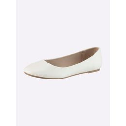 Casual Looks Damen Ballerina, Gr. 36, wei&szlig;, Lederimitat, Schuhe