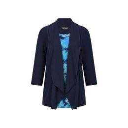 GOLDNER Damen Langarmshirt "Kurzgr&ouml;&szlig;e Viskoseshirt in Twinset-Optik", blau, Gr. 22, Obermaterial: 95% Viskose CV. 5% Elasthan EL., Shirts, Ton in Ton
