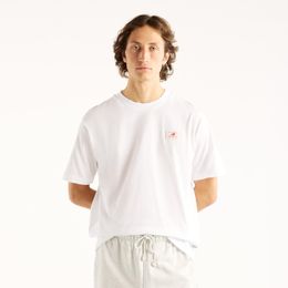 New Balance Herren T-Shirt "WOVEN LABEL T-SHIRT"wei&szlig;, Gr. S, Obermaterial: 100% Baumwolle, Shirts, aus Baumwolle, auch in gro&szlig;en Gr&ouml;&szlig;en