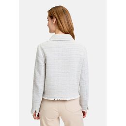 Cartoon Damen Jackenblazer "Damen mit Fransen", blau, Gr. 40, Obermaterial: 75% Baumwolle, 25% Polyester. Futter: 100% Acetat, Blazer, Material