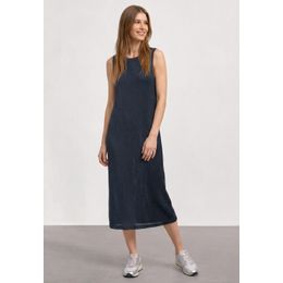 Street One Damen Midikleidschwarzest blau, Gr. 46, unifarben, Stoff, Obermaterial: 80% Polyester, 20% Baumwolle. Unterkleid: 95% Viskose, 5%