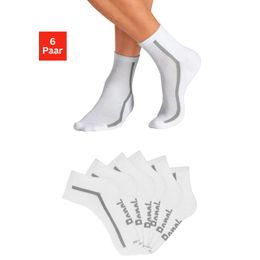 Bench. Herren Tennissocken "Sportsocken Herren Quartersocks atmungsaktiv", Gr. 43, wei&szlig;, Baumwollmischung, uni, Socken, d&auml;mpfend durch Hochfersen-