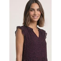 Street One Damen Maxikleid, lila, Gr. 40, Web, Obermaterial: 100% Polyester, Unterkleid: 100% Modal, Kleider, mit allover Print