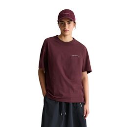 Marc O'Polo Damen T-Shirt "mit R&uuml;ckenprint"merlot rot, Basic, Gr. M, MARC O'POLO DENIM, bedruckt, Obermaterial: 100% Baumwolle, Shirts