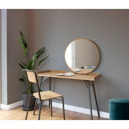 Schminktisch OTTO HOME, B:115cm H:78cm T:52cm, braun, Tische, "Birmingham Frisiertisch mit Spiegel &Oslash; 71 cm, Arbeitsplatte 110/50 cm", besonderes