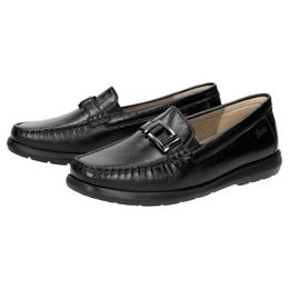 Sioux Damen Slipper "Cortizia-718-H-SC", Gr. 35, schwarz, Obermaterial: 100% Lammnappaleder LANA. 100% Gummi rubber., Schuhe