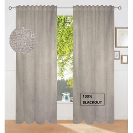 Verdunkelungsvorhang OTTO HOME, B:135cm H:245cmsand, Polyester, Polyester, Kinderzimmer, Gardinen, "Ronnel", 2x einfarbig, Wohnzimmer,