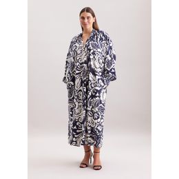 Seidensticker Damen Sommerkleid "Schwarze Rose", blau, Gr. 48, bedruckt, 86% Viskose, 14% Polyamid, Kleider, 1/1 V-Neck Druck