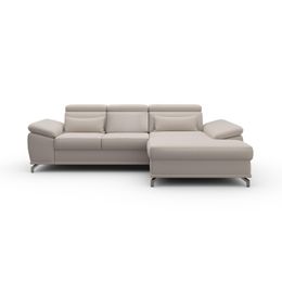 Sit & More Ecksofa SIT & MORE, B:295cm H:87cm T:180cm, grau, 100% Polyester, Wohnzimmer, Sofas, "Cabrio L-Form, B: 295 cm, mit Sitztiefen-, Arm- &
