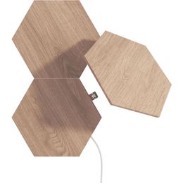 NANOLEAF LED Panel "Wood Look", &Oslash; 23cm H: 20cm, 3 Stk., braun, Leuchten, Expansion Pack - 3 PK, Erweiterung zum Starter Kit