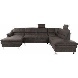 Sit & More Wohnlandschaft SIT & MORE, B:324cm H:90cm T:90cm, grau, Luxus-Microfaser 1 (100% Polyester);Luxus-Microfaser 2 (100% Polyester);Luxus-Microfaser